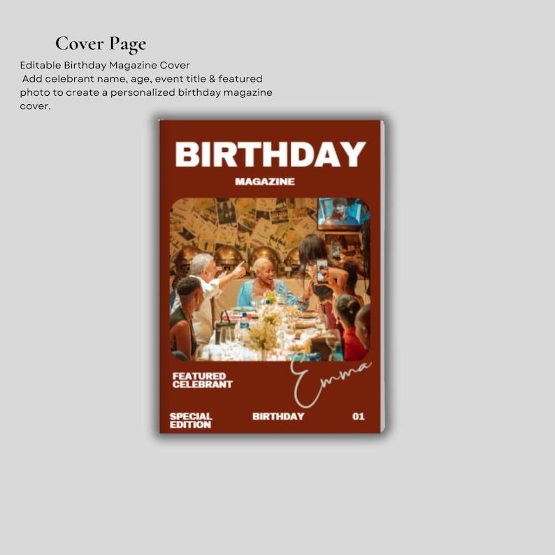 Magazine Template Birthday | Editable Canva Gift for Her | Custom Girl ...