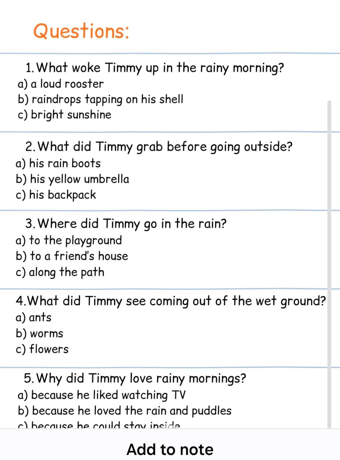 Reading Comprehension Worksheet Grade 2-3 | Short Story & Questions ...