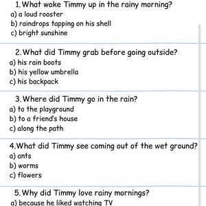 Reading Comprehension Worksheet Grade 2-3 | Short Story & Questions ...