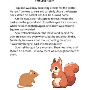 Reading Comprehension Worksheets Grade 2-3/ Short Moral Stories/ ESL ...