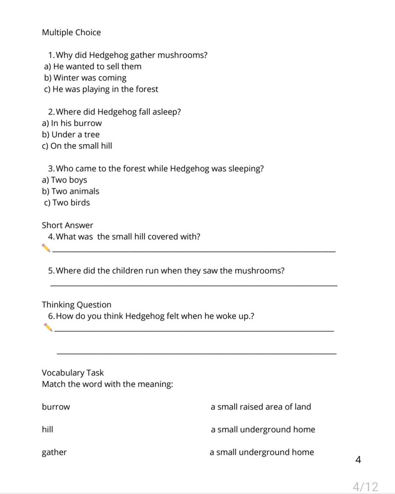 Reading Comprehension Worksheets Grade 2-3/ Short Moral Stories/ ESL ...