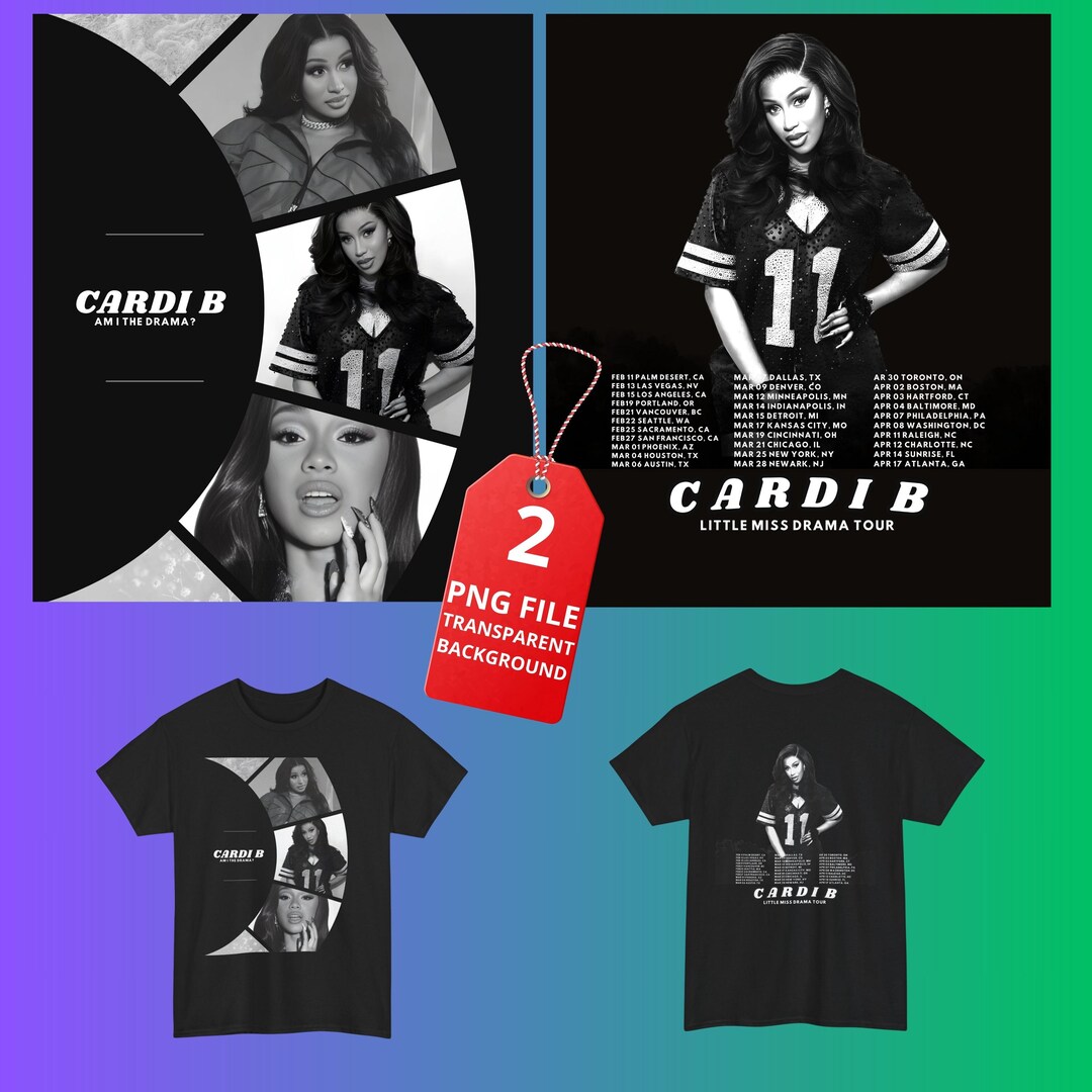 Cardi B Little Miss Drama Tour PNG File, Rap Concert Design (digital ...