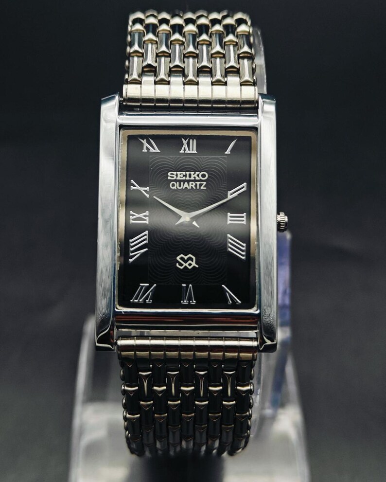 Vintage Seiko Slim Vintage Quartz Men’s Wristwatch, Black Dial With ...