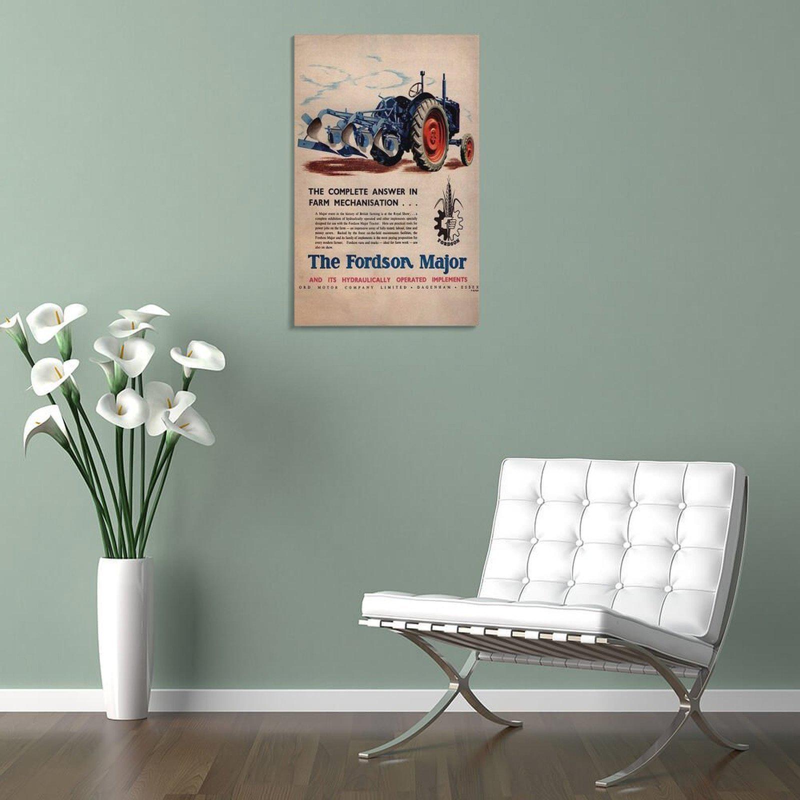 Vintage Fordson Tractor Canvas Poster, Farmhouse Decor - Etsy