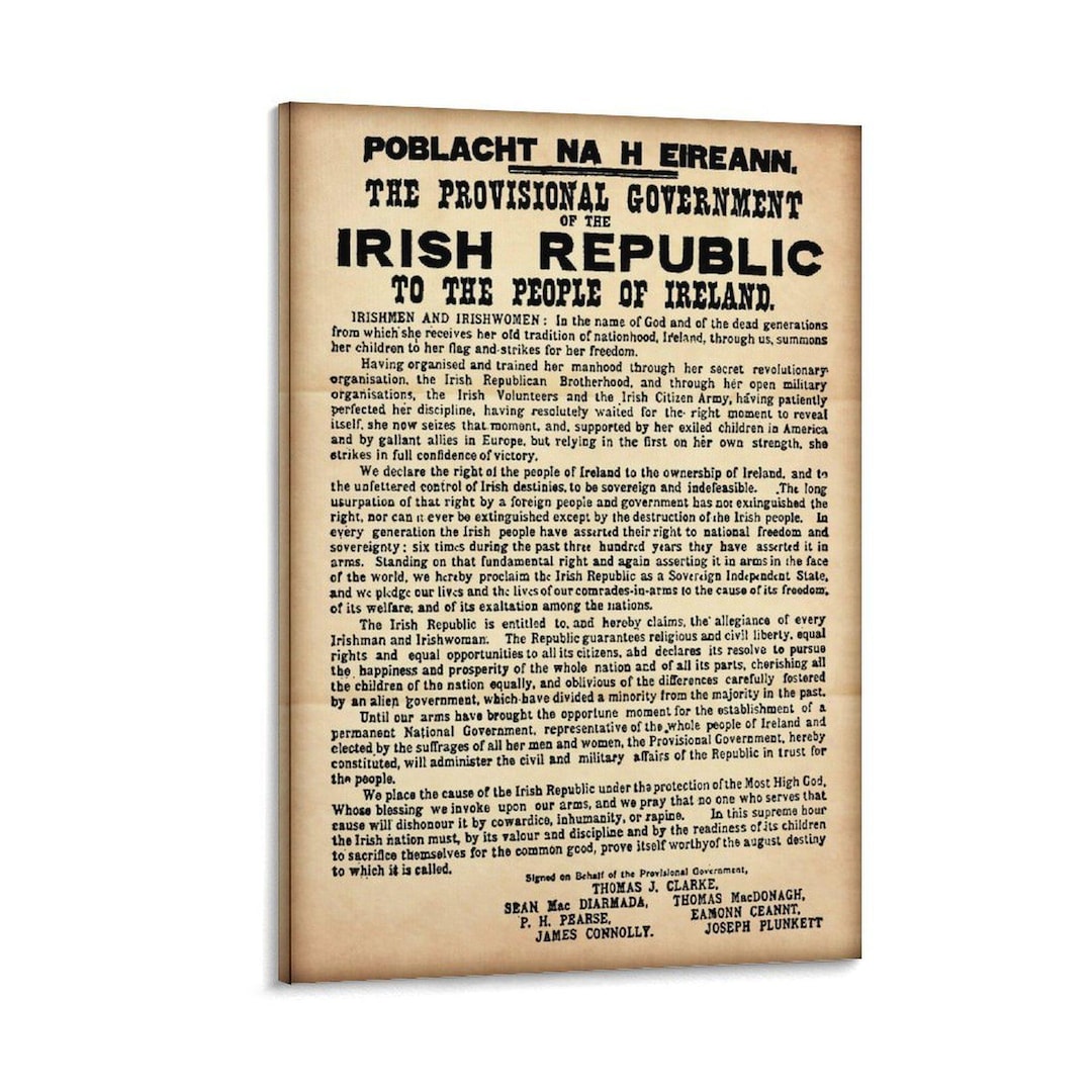 1916 Easter Rising Proclamation Poster - Republic of Ireland Wall Art ...