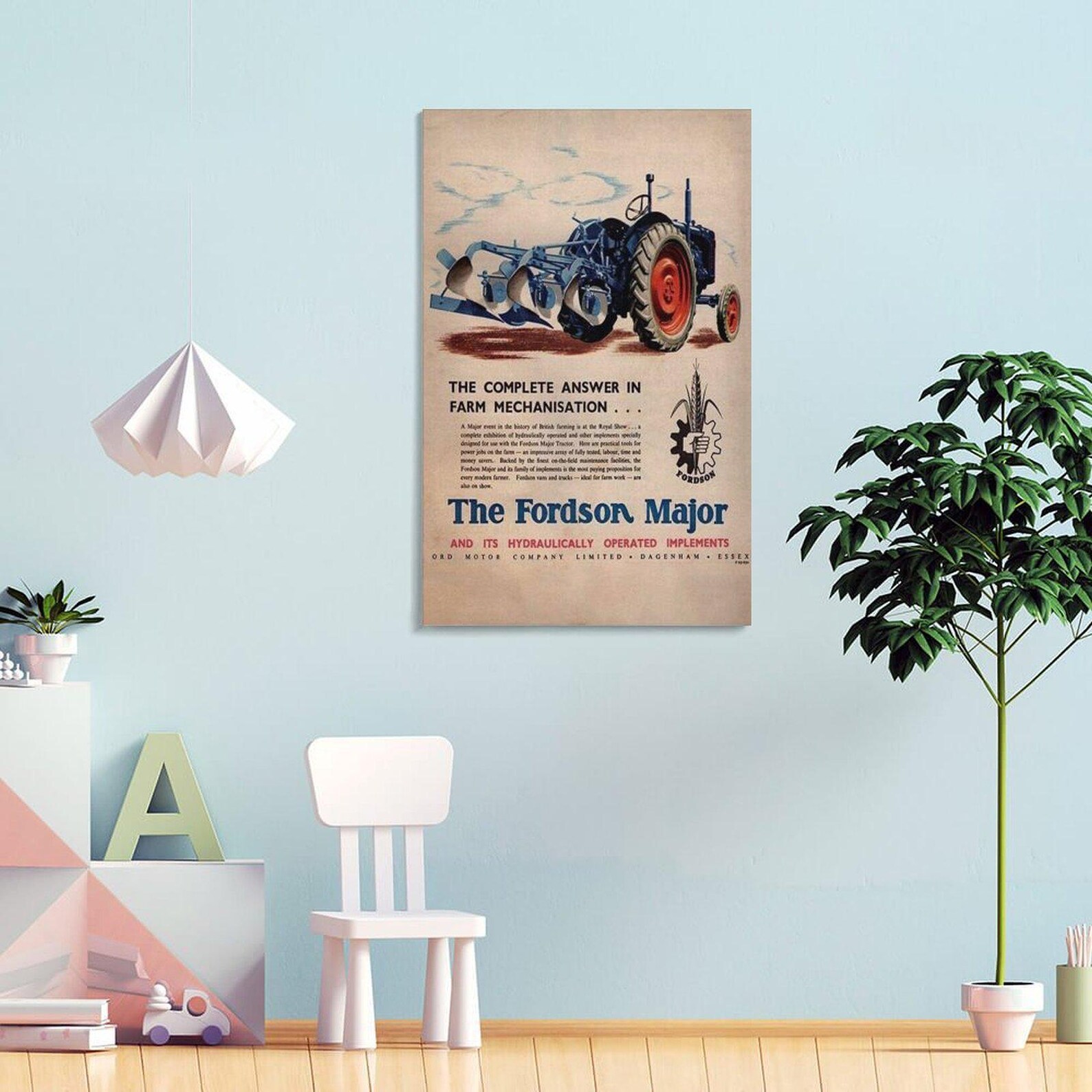 Vintage Fordson Tractor Canvas Poster, Farmhouse Decor - Etsy