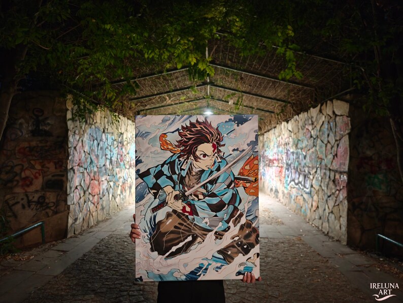 Tanjiro Kamado Oil Painting | Demon Slayer Hand-painted Canvas Art - Etsy