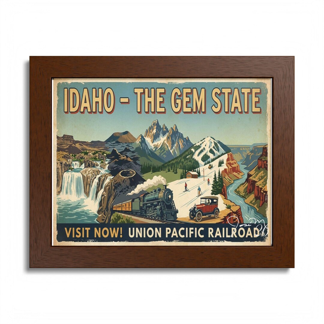 Visit Idaho- the Gem State | Vintage Wall Art 10x8 - Etsy