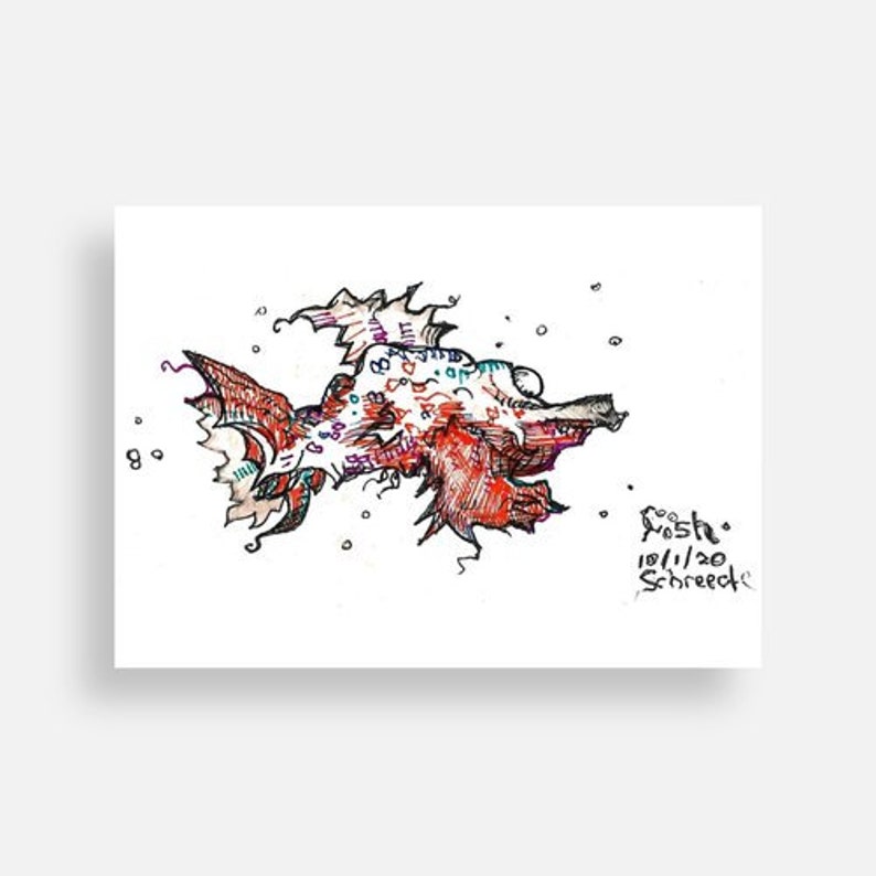 Limited Edition Cardstock Art Print, "fish", Signed and Numbered by ...