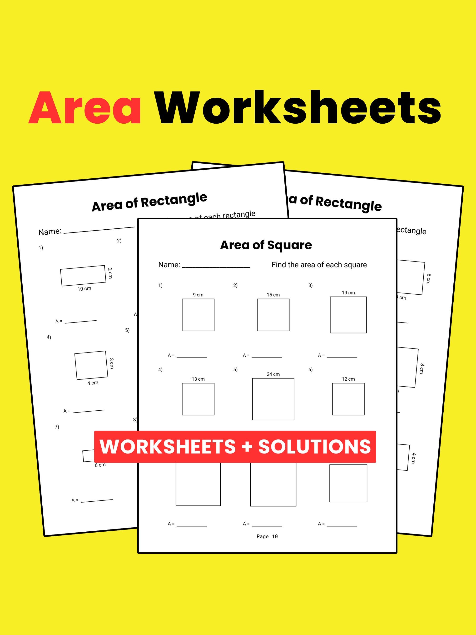 Area Perimeter Worksheets | Squares Rectangles Math Practice (PDF ...