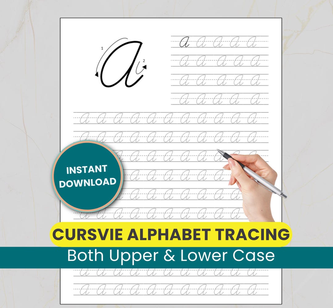 Cursive Handwriting Practice Workbook | Alphabet Tracing A-Z (PDF ...