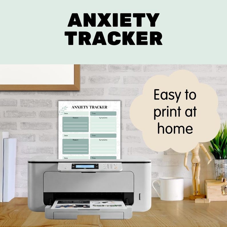 Anxiety Tracker Printable, Mental Health Log, Panic Attack Tracker, Symptoms & Trigger Worksheet ...
