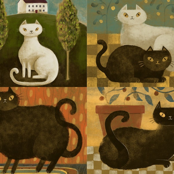 Cat Folk Art - Etsy
