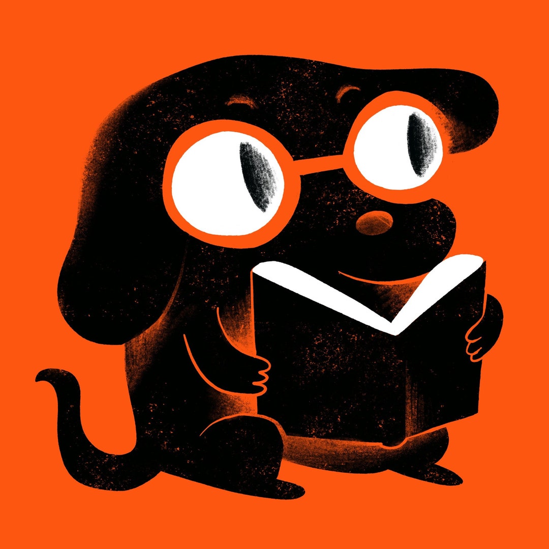 Cute Nerd Dog in Glasses- Art Prints - Etsy