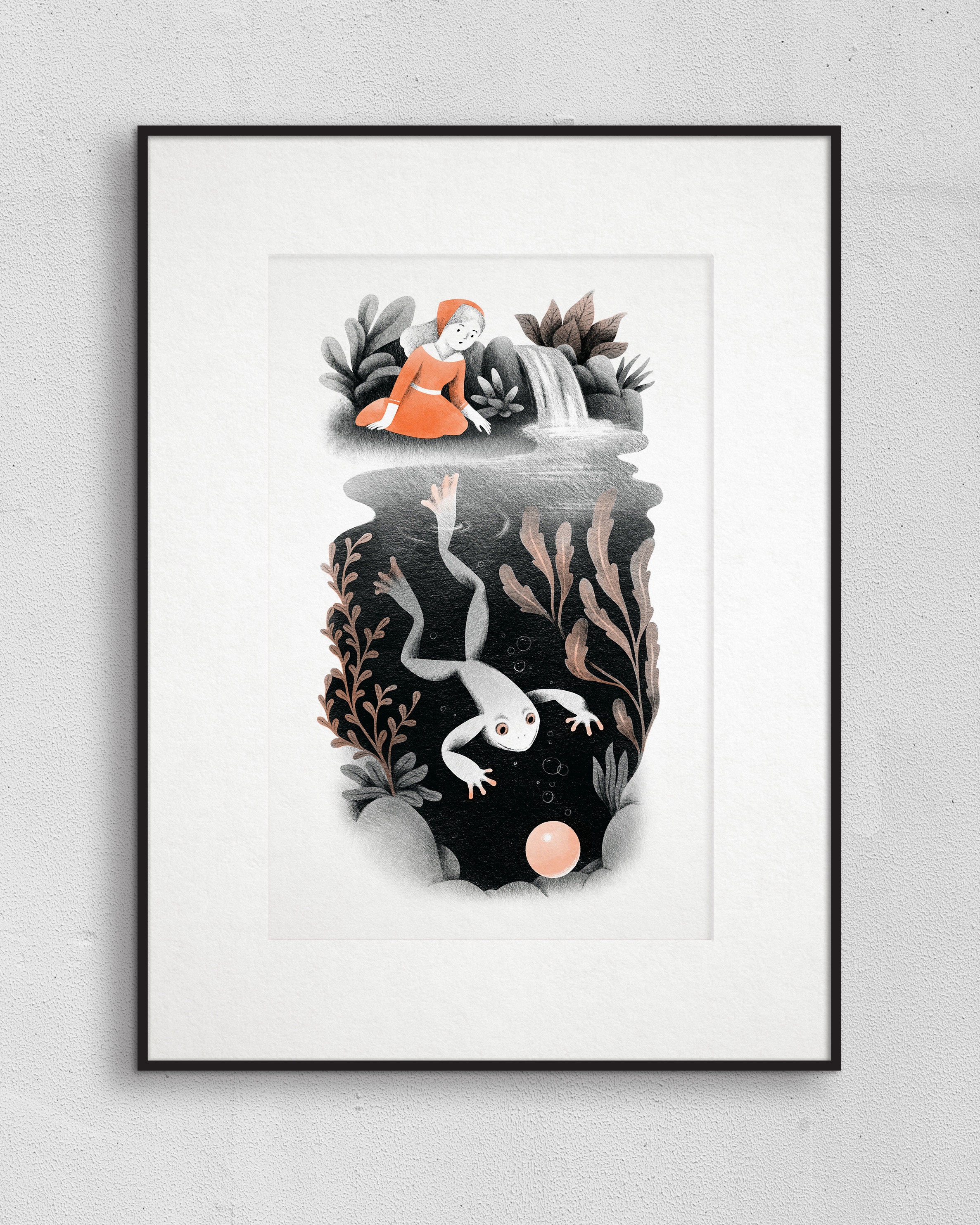 The Young Princess and the Frog Prince From Brothers Grimm Fairy Tales ...