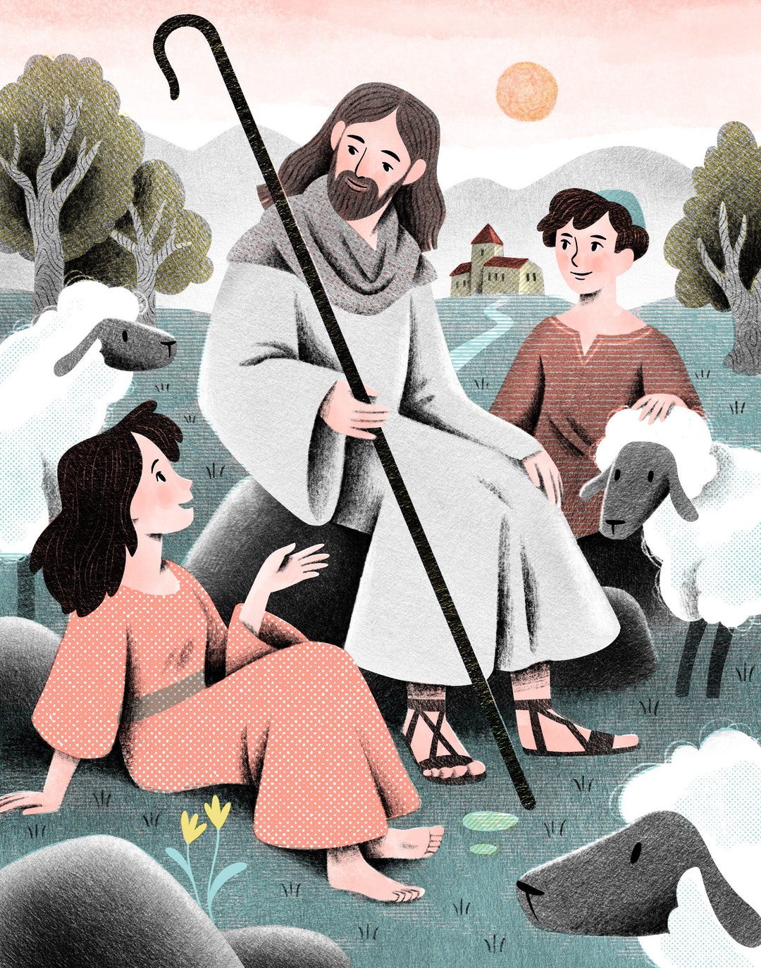 The Good Shepherd and the Little Children, Find the Lost Sheep and Love ...