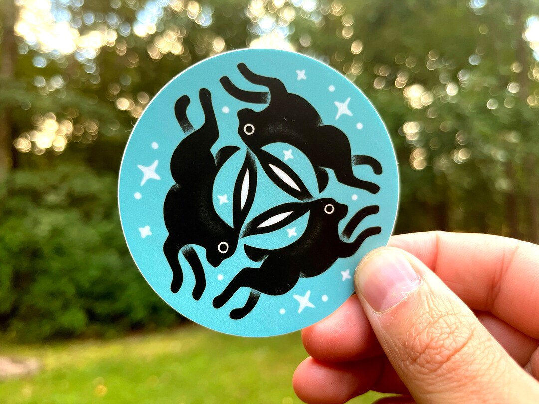 The Mystery of the Three Hares Vinyl Sticker - Etsy