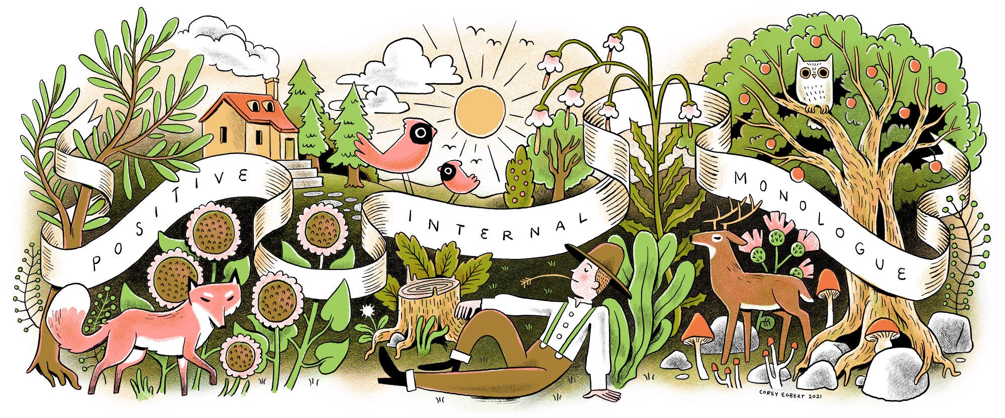 Positive Internal Monologue Imaginative Illustration - Etsy