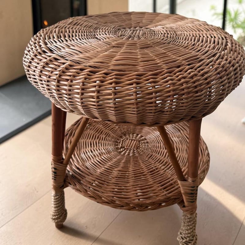 Coastal Rattan End Table - Etsy