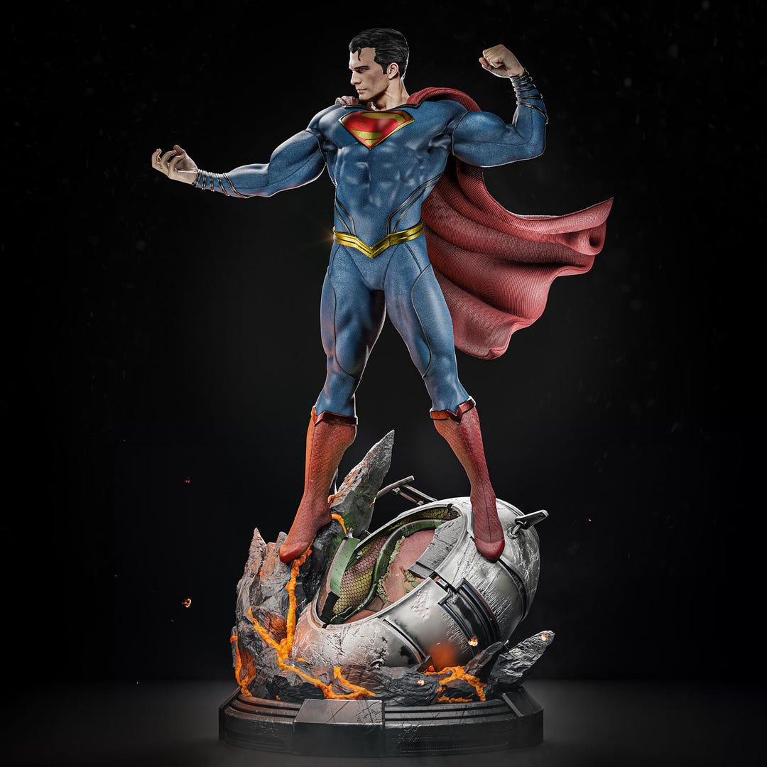 1/6 Scale Heroic Man Statue STL | Floating Power Pose Rock Base - Etsy