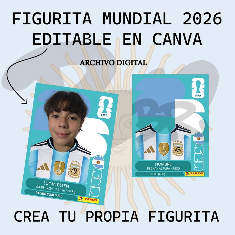 2026 World Cup Sticker (editable in Canva) | Custom Template With Photo ...