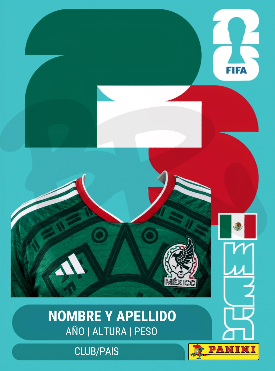 Figurita Mundial Mexico 2026 link Editable en Canva | Plantilla ...