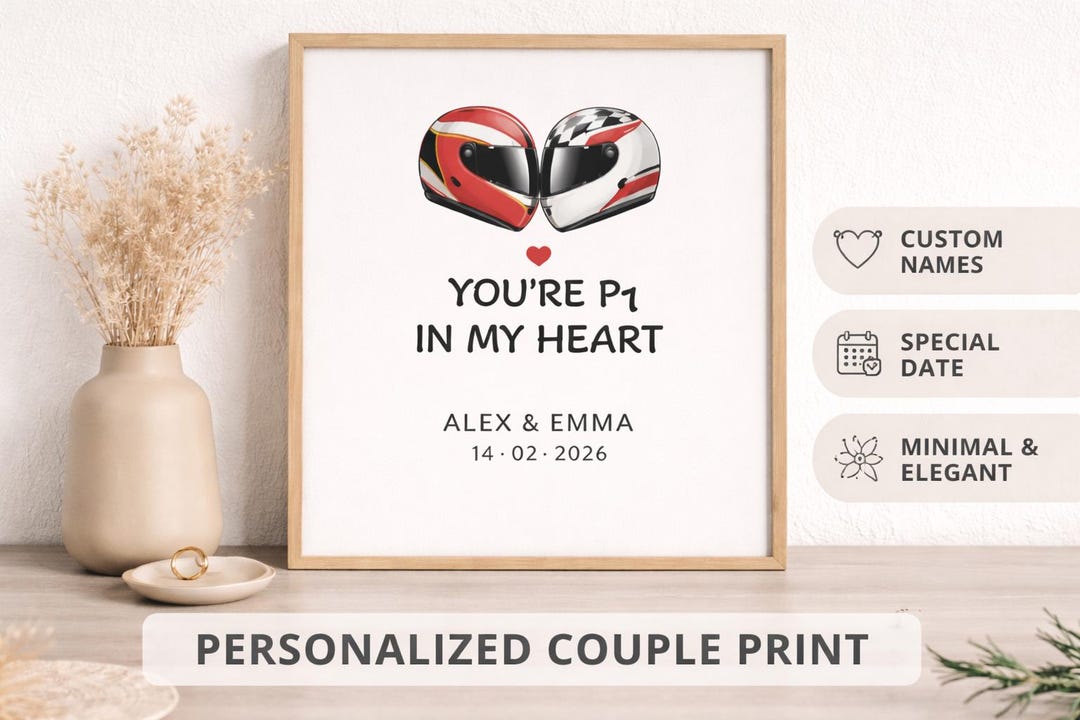 Personalized Racing Couple Print, F1 Valentine Gift - Etsy