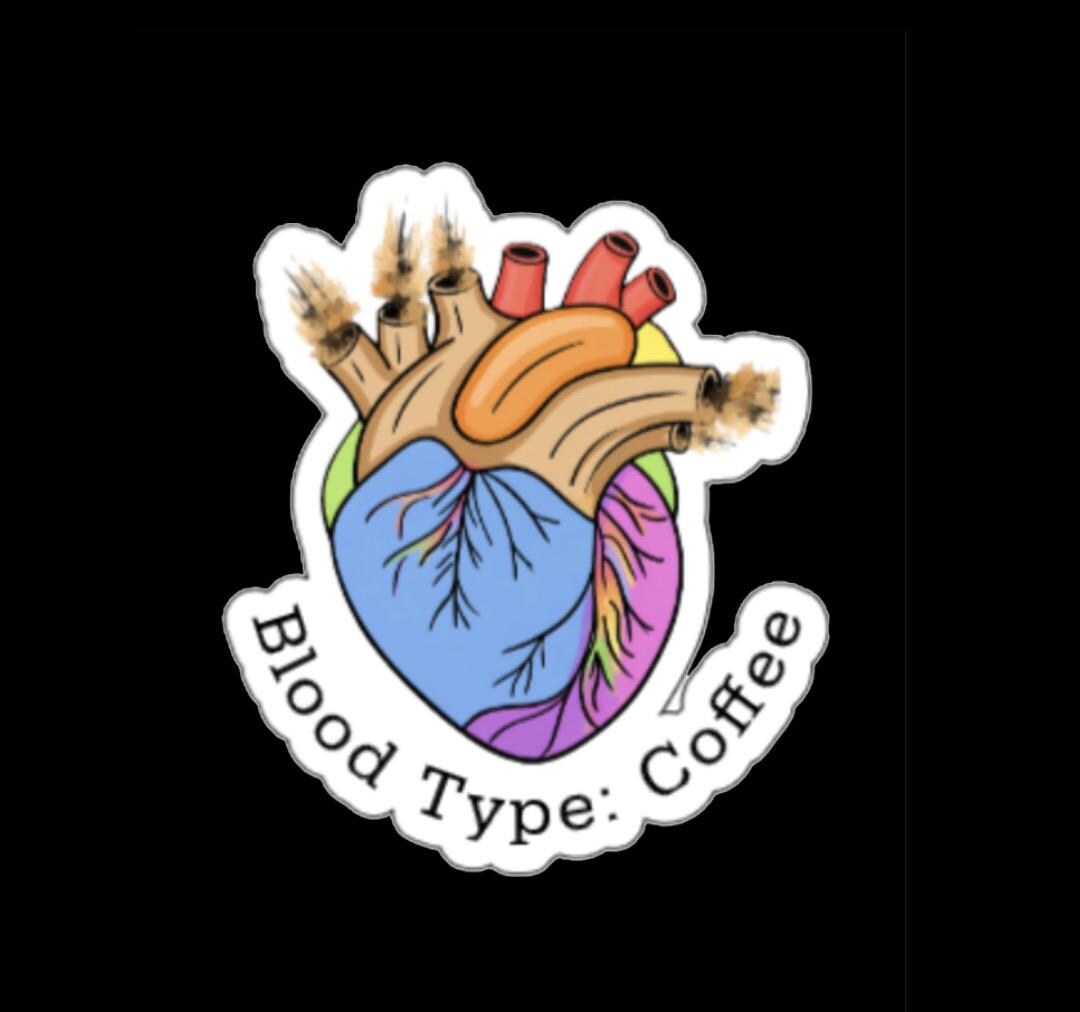 Blood Type: Coffee Sticker - Etsy