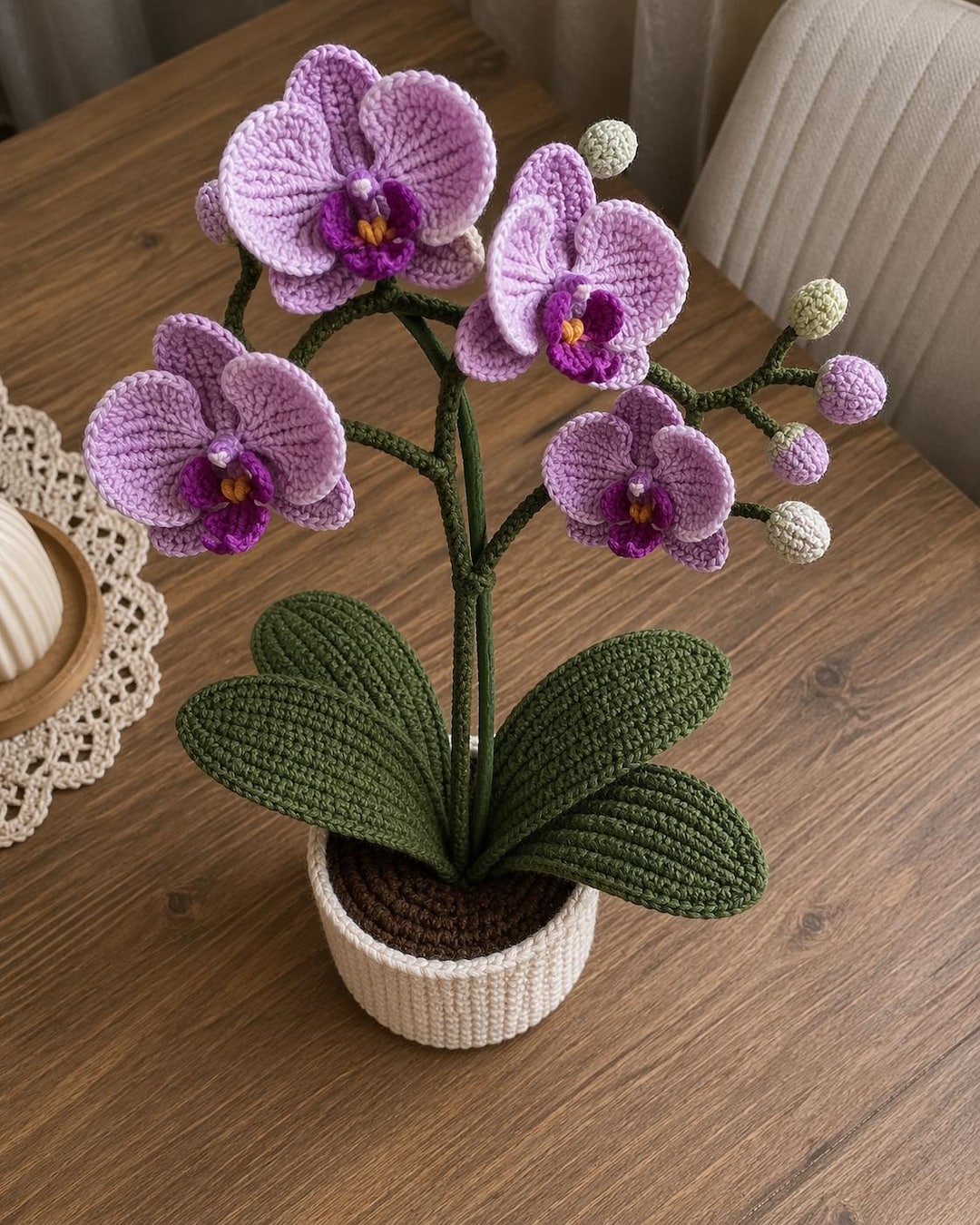 Crochet Orchid Pattern PDF, Realistic Potted Phalaenopsis Flower ...