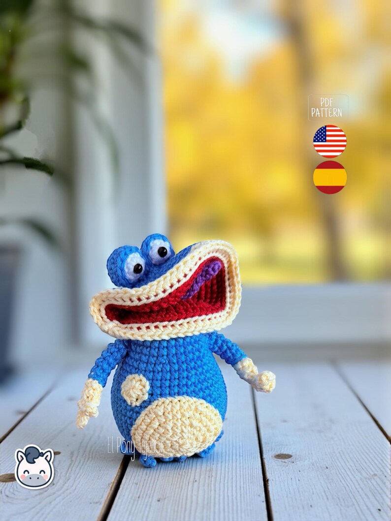 Patrón Amigurumi Monstruo Azul |crochet PDF | Español · English - Etsy