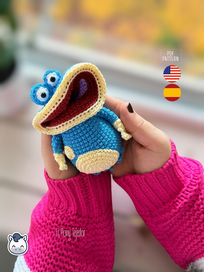 Amigurumi Blue Monster Pattern | Crochet PDF | Spanish · English - Etsy