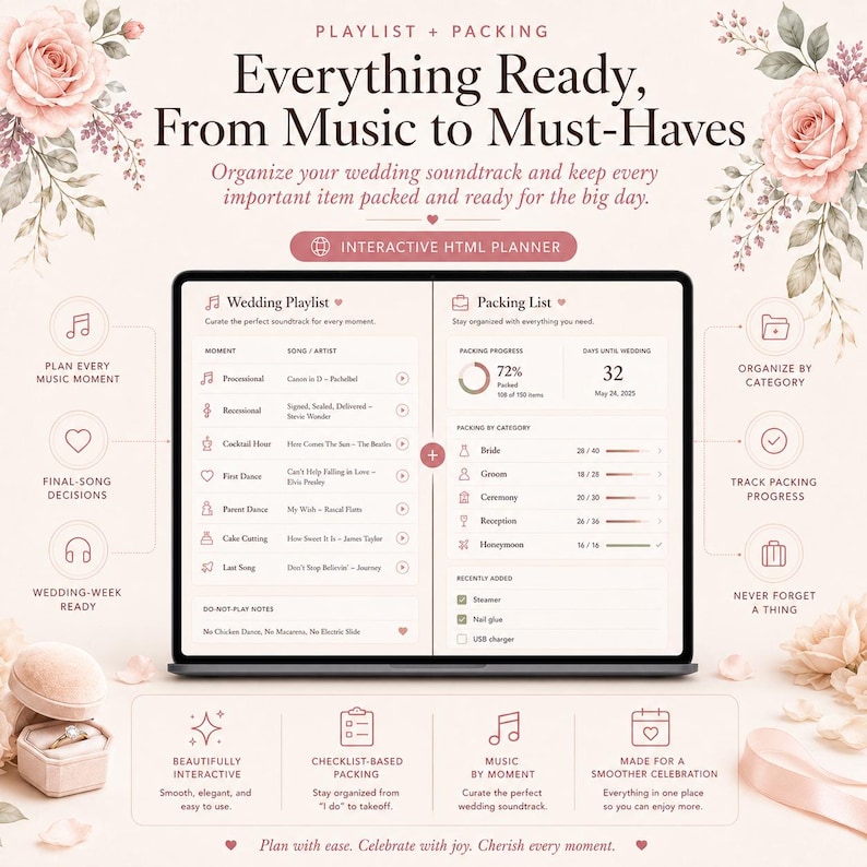 Wedding Day Timeline & Checklist Planner (HTML Download) - Etsy UK