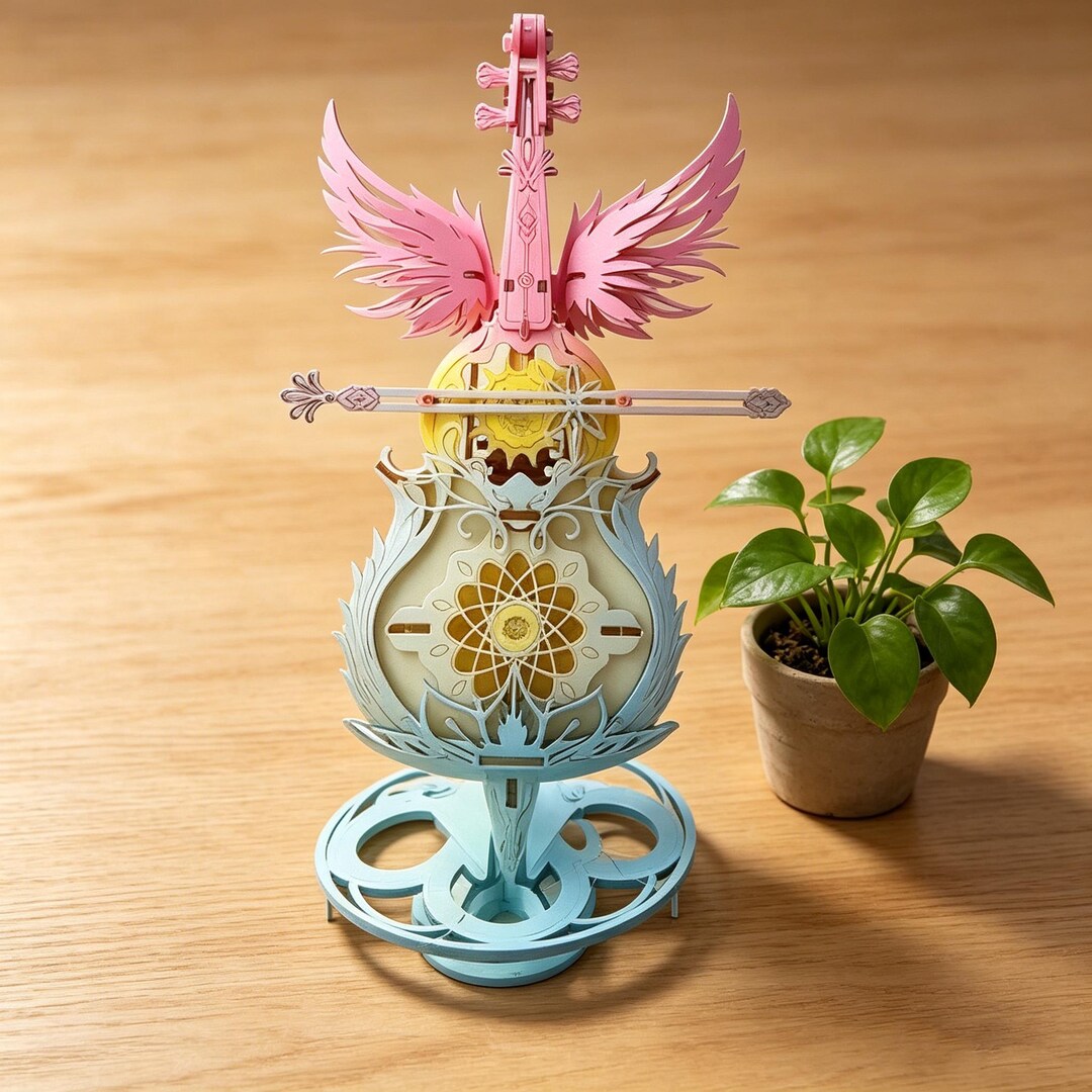 DIY Wooden Cello Music Box Model Kit, Charging Type 3D Puzzle Assembly ...