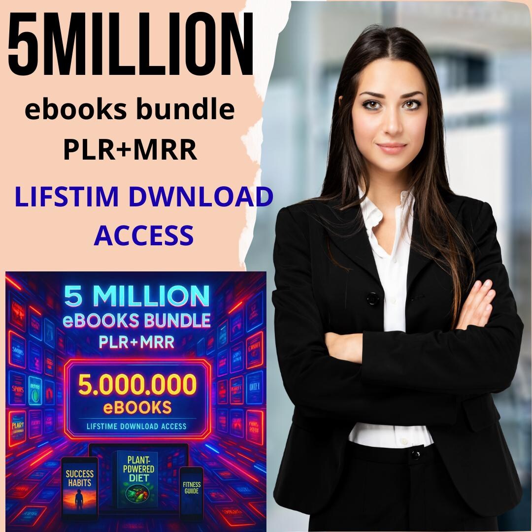 5 millions d'eBooks Mega Bundle Plr Mrr, ebooks revendables - Etsy France
