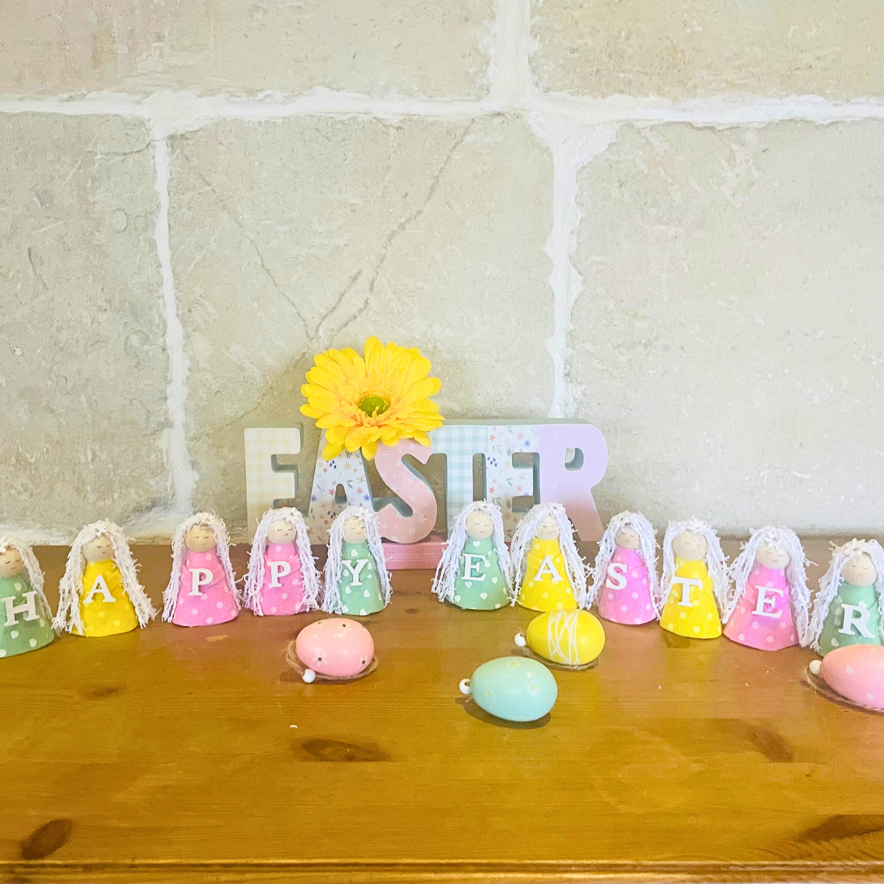 Easter Peg Dolls, Easter Decoration, Peg Dolls - Etsy UK