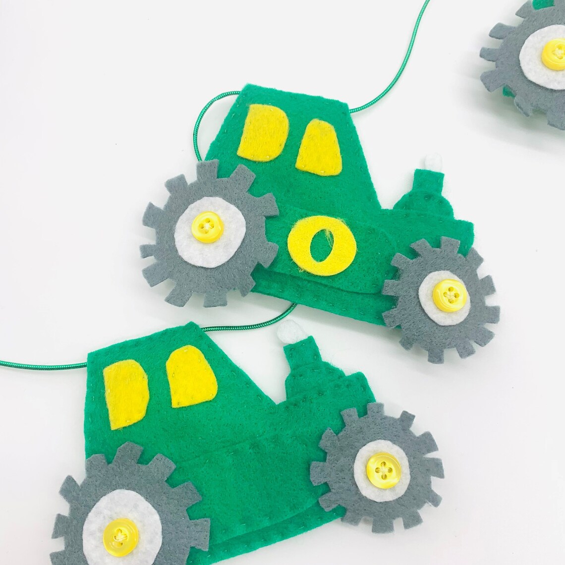 Boys Bedroom Felt Garland Green Tractor Farmyard - Etsy