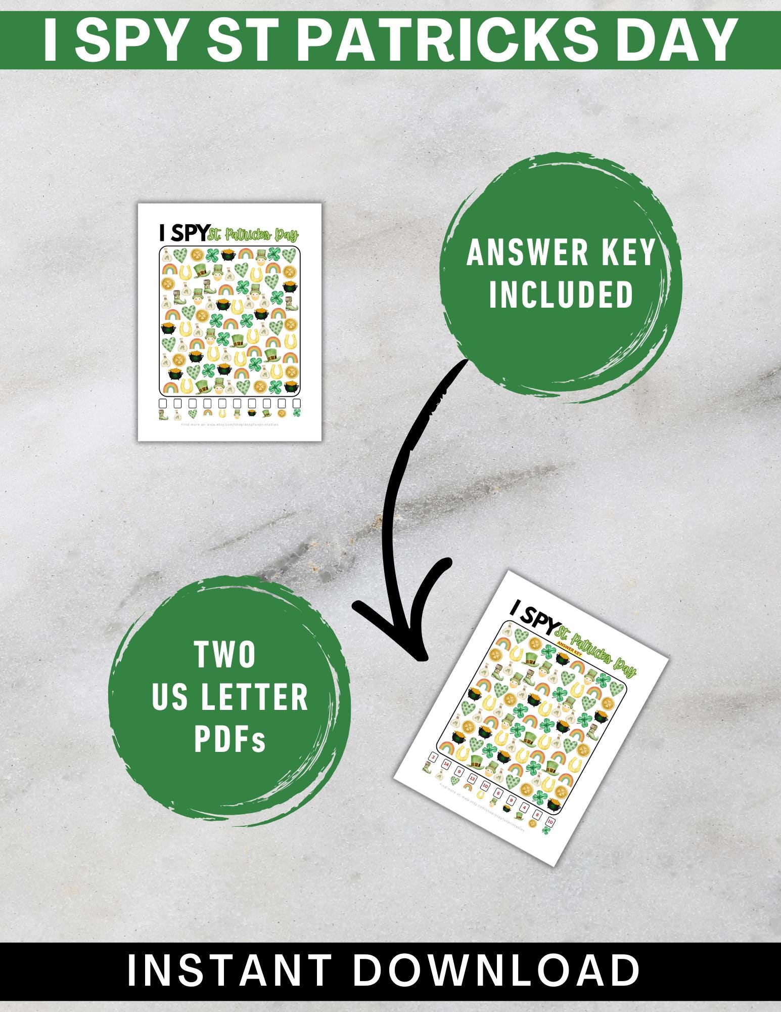I Spy St Patrick’s Day Printable Game for Kids | St Patricks Day ...