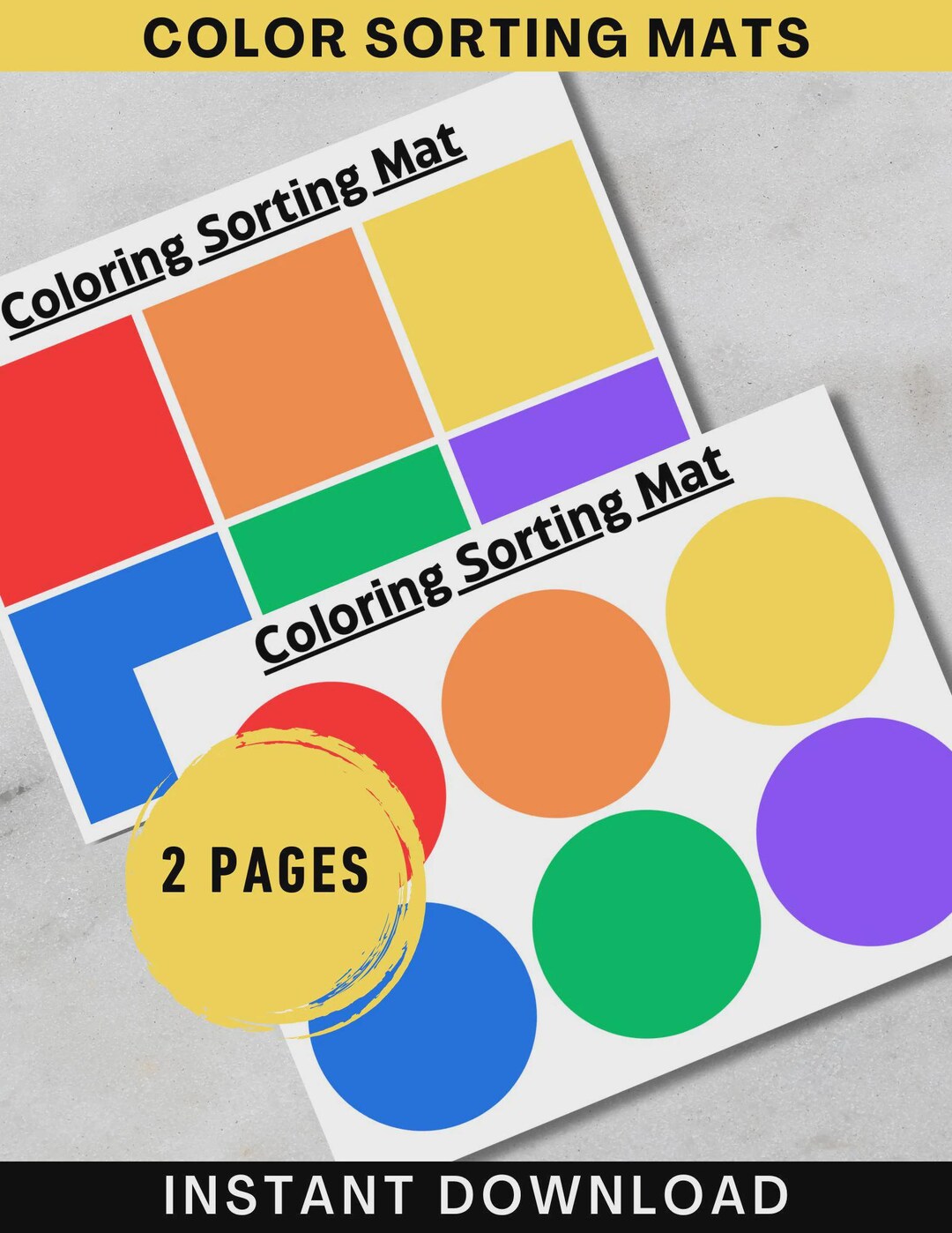 Rainbow Color Sorting Mat Printable | Preschool Color Matching Activity ...