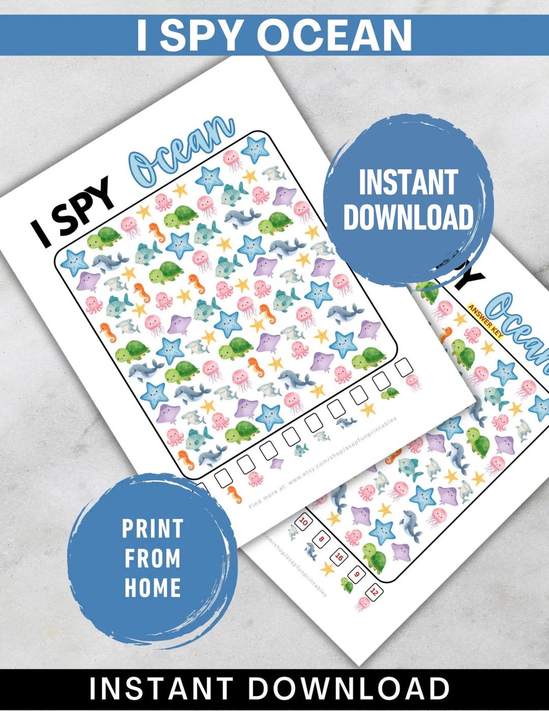I Spy Ocean Printable Game for Kids | Ocean Scavenger Hunt | Under the ...