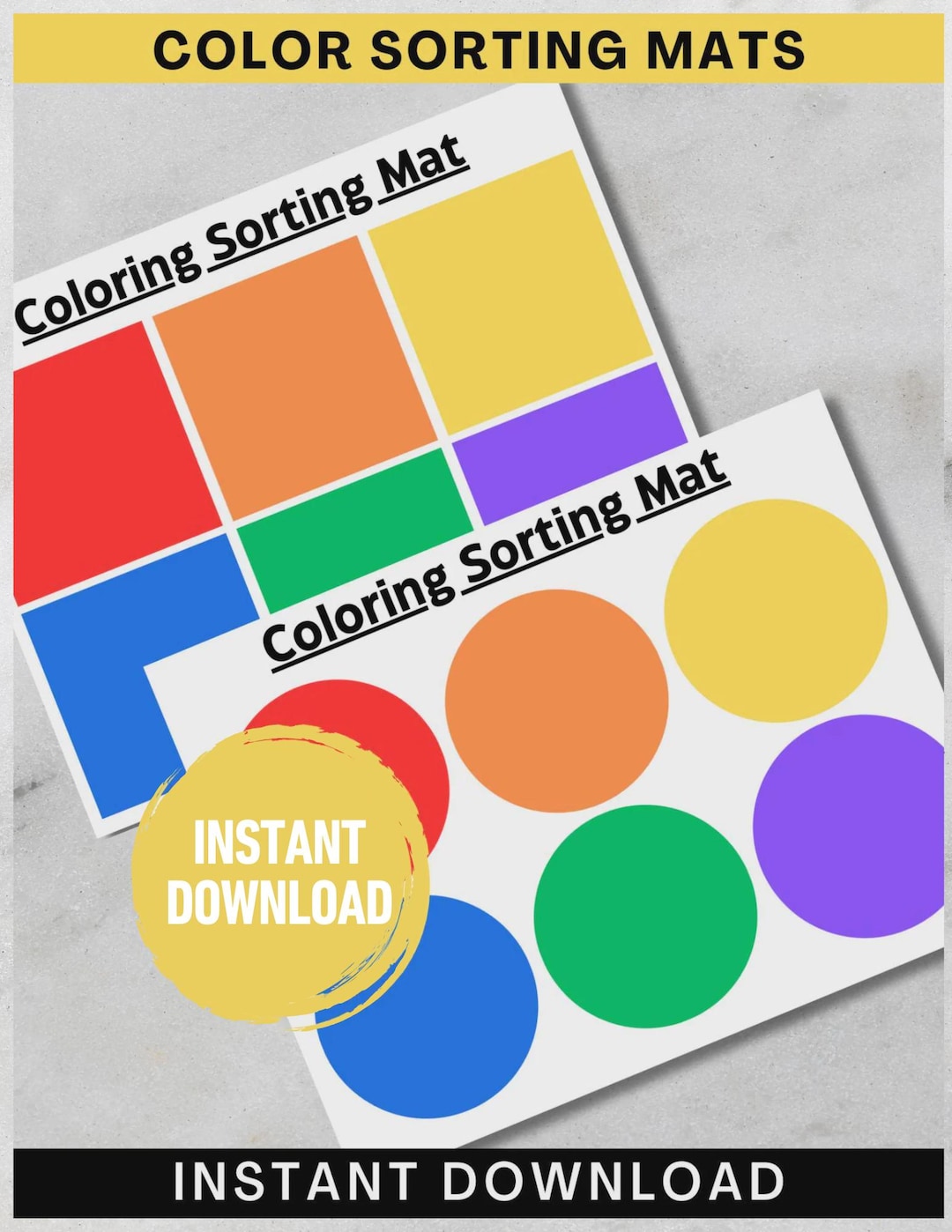 Rainbow Color Sorting Mat Printable | Preschool Color Matching Activity ...