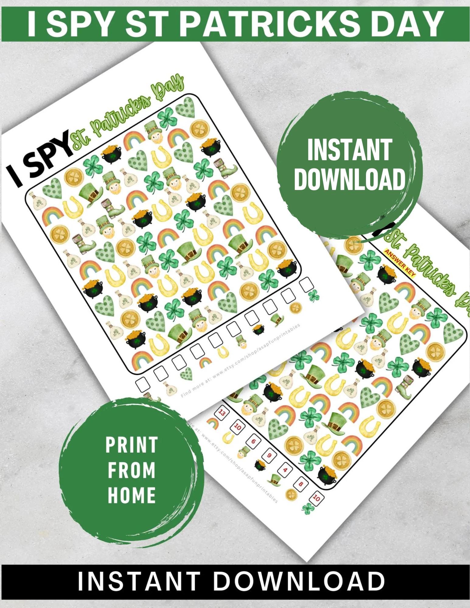 I Spy St Patrick’s Day Printable Game for Kids | St Patricks Day ...