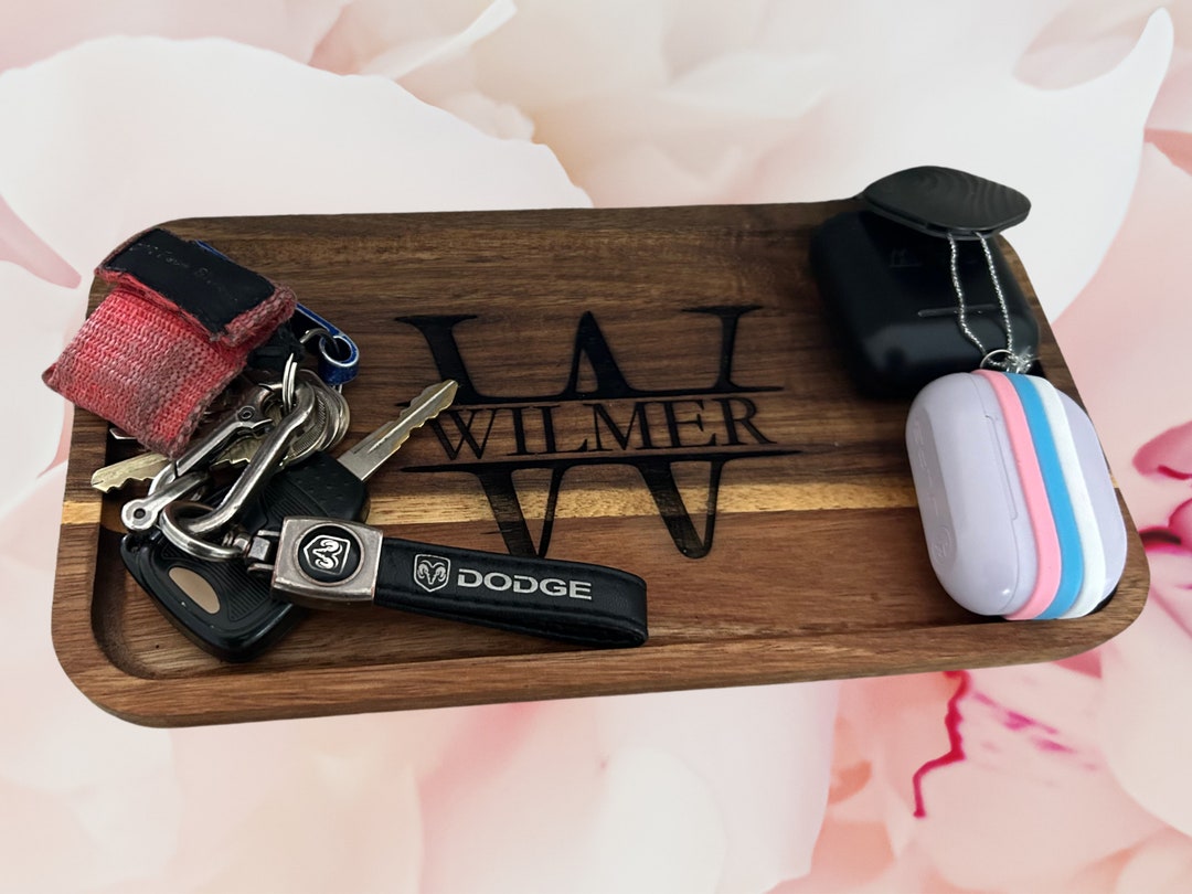 Wooden Valet Tray | Father's Day | Desk Organizer | Wood Catchall Tray ...