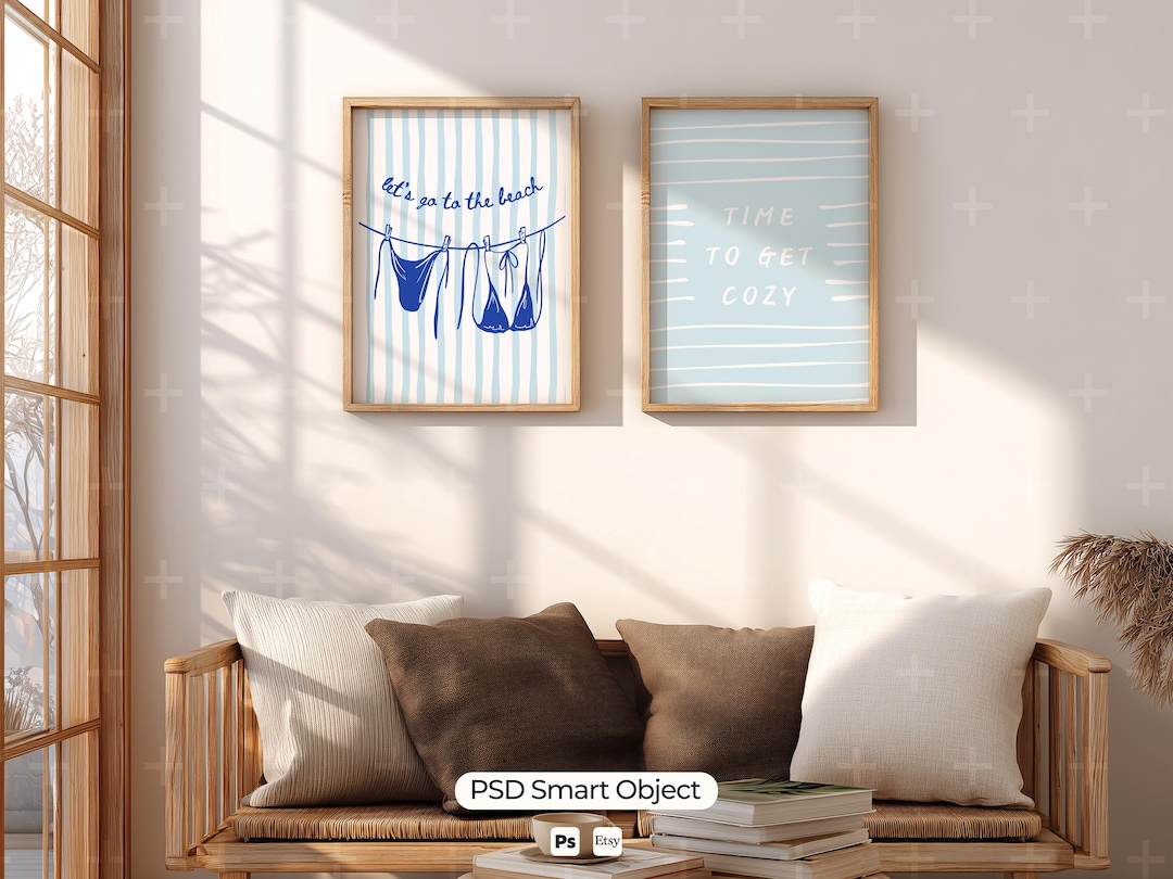 Duo Oak Framed Poster Mockup 3x4 High Resolution PSD Photoshop Template ...