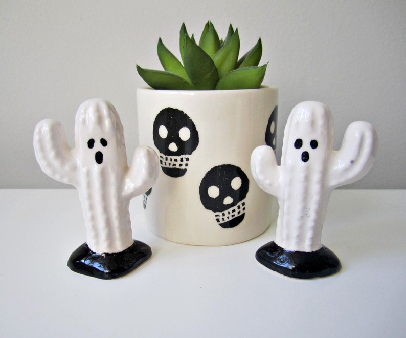 Skull Pot Cacti Pot Mini Ceramic Pot Skull Print Skull - Etsy