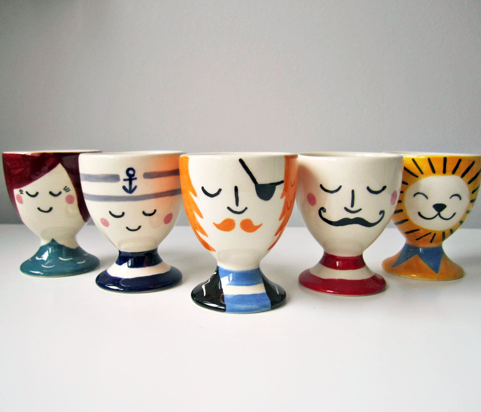 Character Egg Cups Ceramic Egg Cups Egg Gift Egg Holders - Etsy