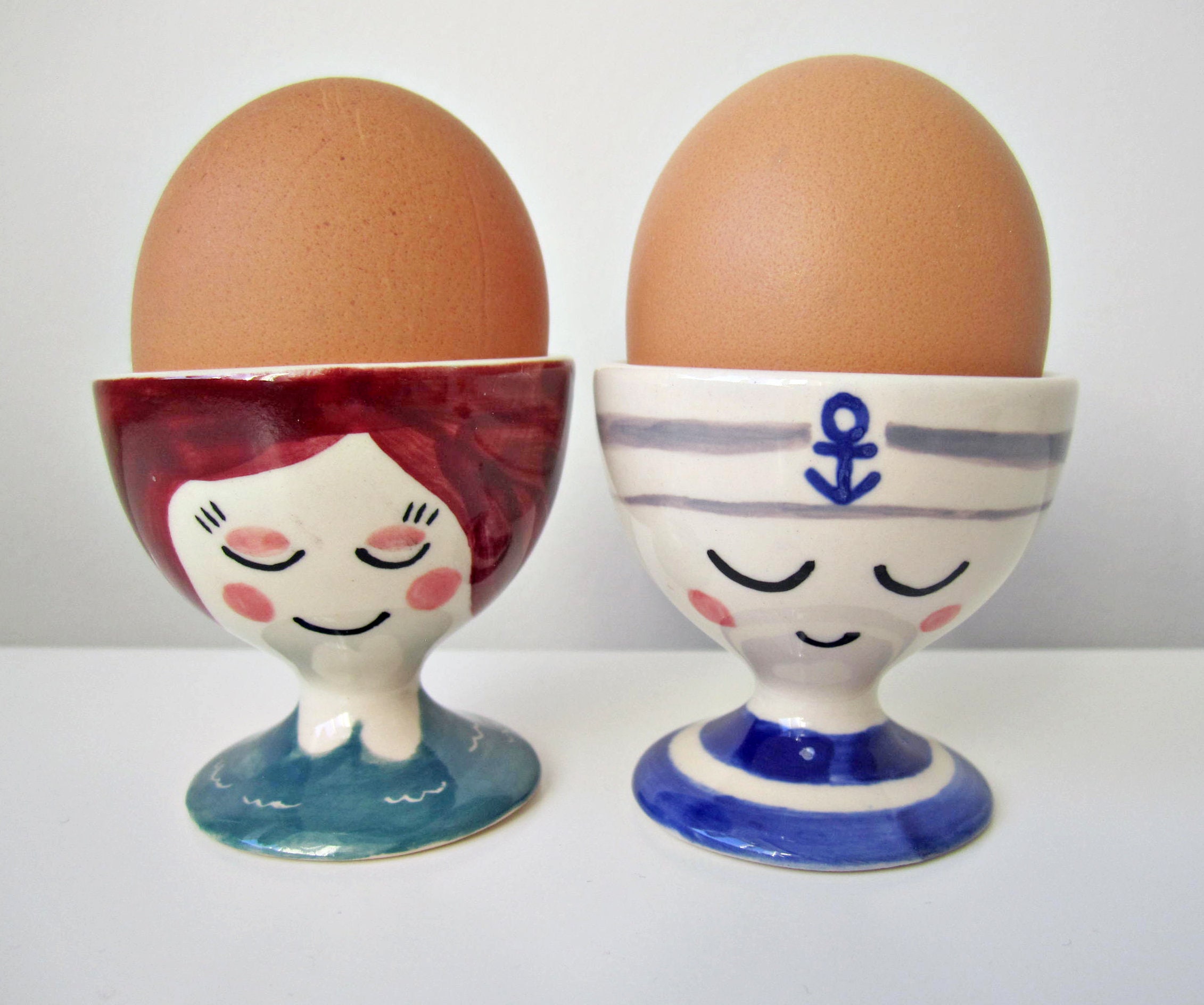 Character Egg Cups Ceramic Egg Cups Egg Gift Egg Holders | Etsy