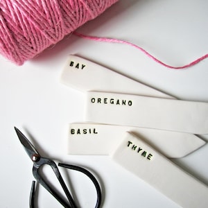Herb Tags - Ceramic Labels - Plant Markers - Garden Accessories ...