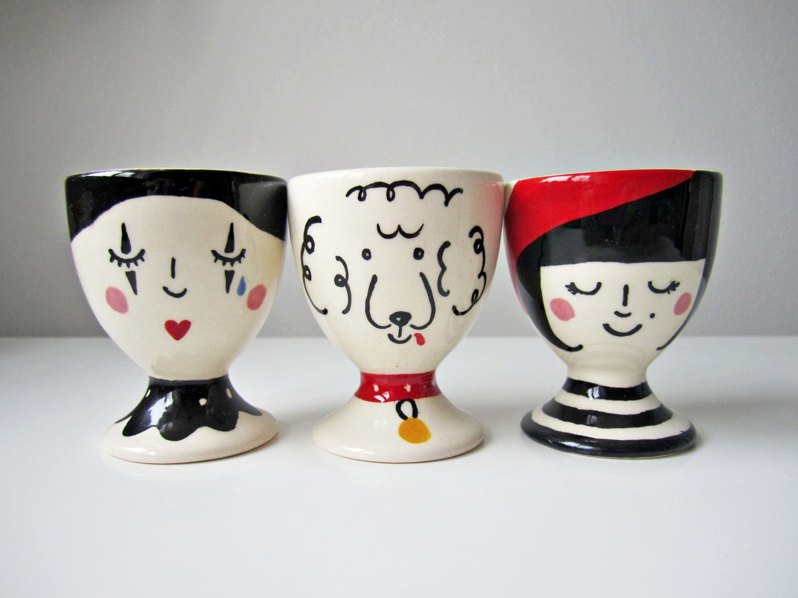 Character Egg Cups Ceramic Egg Cups Egg Gift Egg Holders - Etsy