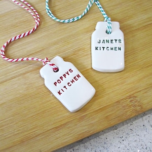 Ceramic Tags - Kitchen Accessories - Jar Labels - Label Tags - - Etsy