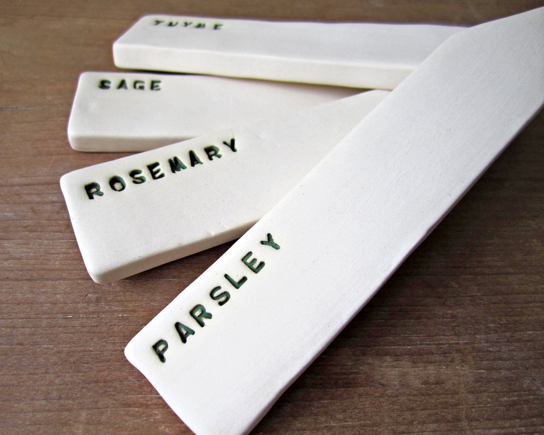 Herb Tags - Ceramic Labels - Plant Markers - Garden Accessories ...